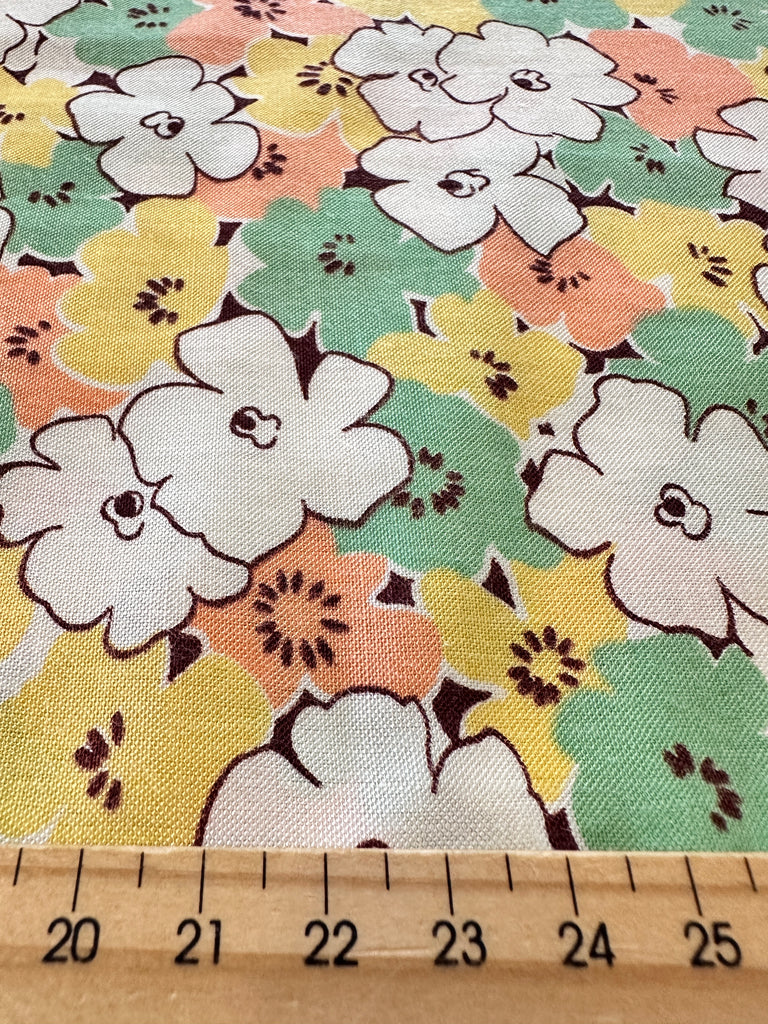 Vintage Fabric 40s 50s Dress Cotton w/ Pretty Floral 88cm Wide – Retro ...