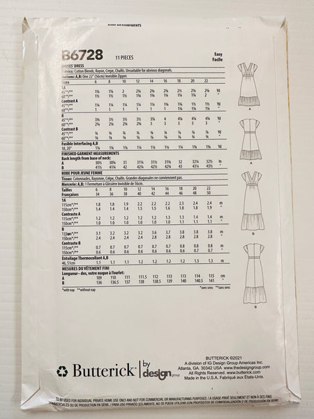 MISSES' DRESS: Butterick 'Love Sewing Magazine' Sewing Pattern 2021 Si ...