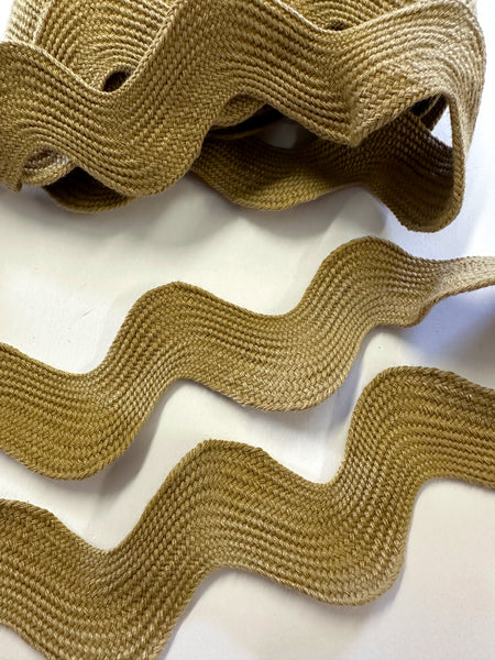 Vintage Trim Extra Wide Ric Rac Dark Taupe Linen-Look Cotton Blend 2.3 ...